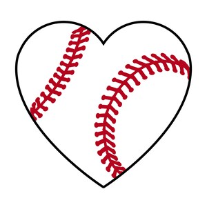Baseball Heart Svg, Baseball Clipart, Love Baseball Svg, Baseball Mom ...