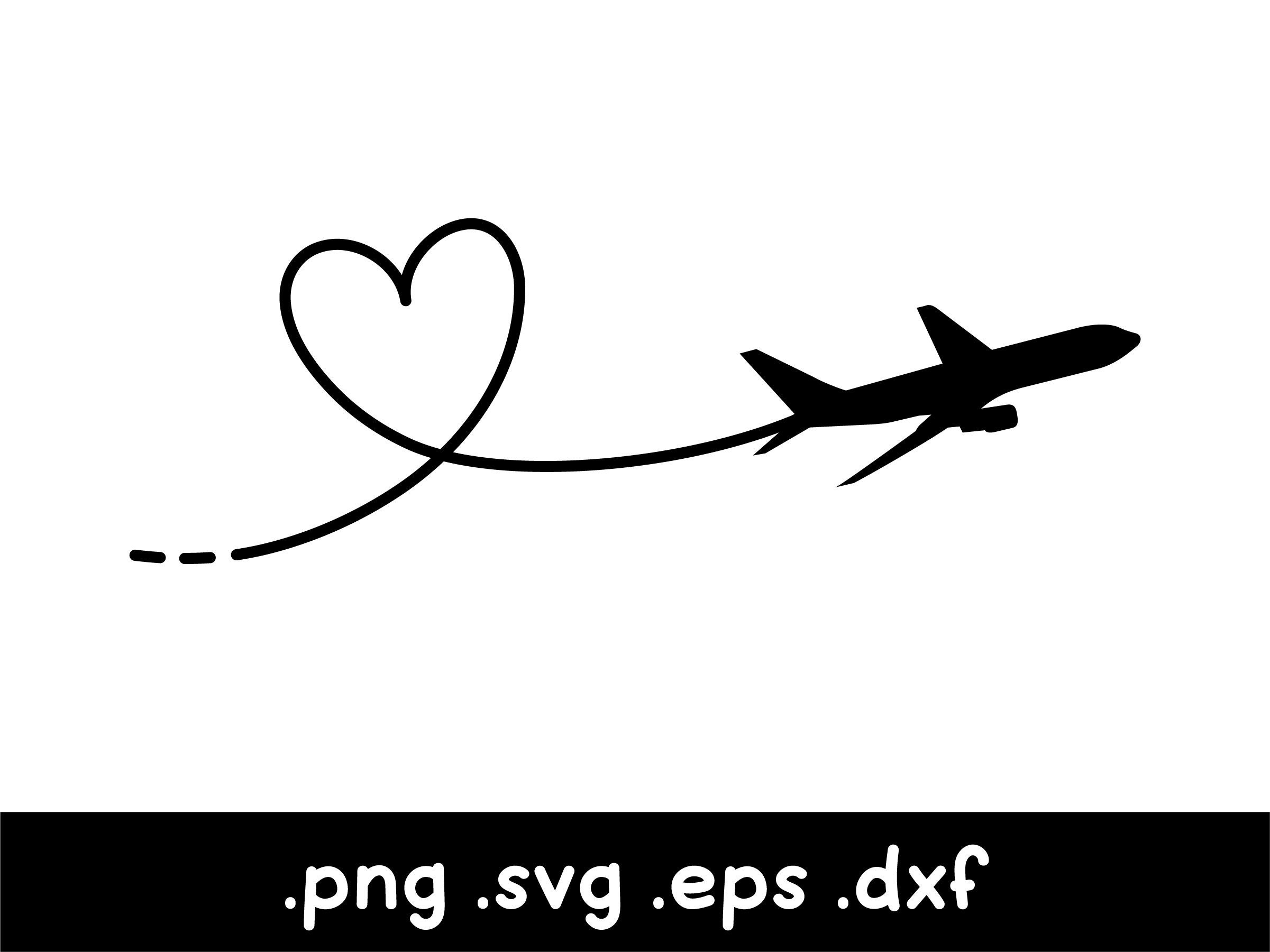 Airplane Heart Svg, Dotted Line Svg, Airplane Svg, Travel Svg, Flying ...