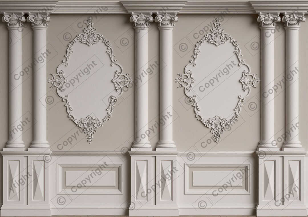 Barnaby Classic Wall Panel Dollhouse Miniature Wallpaper - All Scales ...