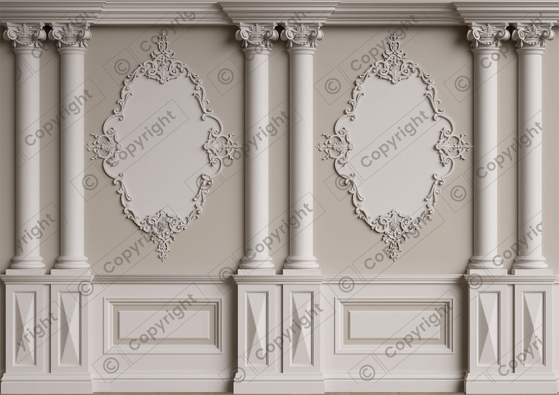 Barnaby Classic Wall Panel Dollhouse Miniature Wallpaper - All Scales ...