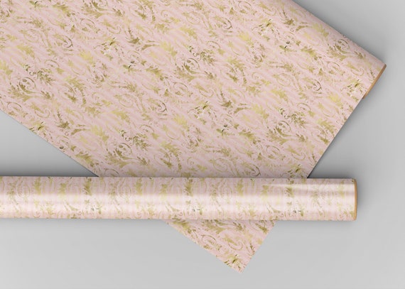 Pink and Gold Rococo Flourish Dollhouse Miniature Wallpaper - Etsy