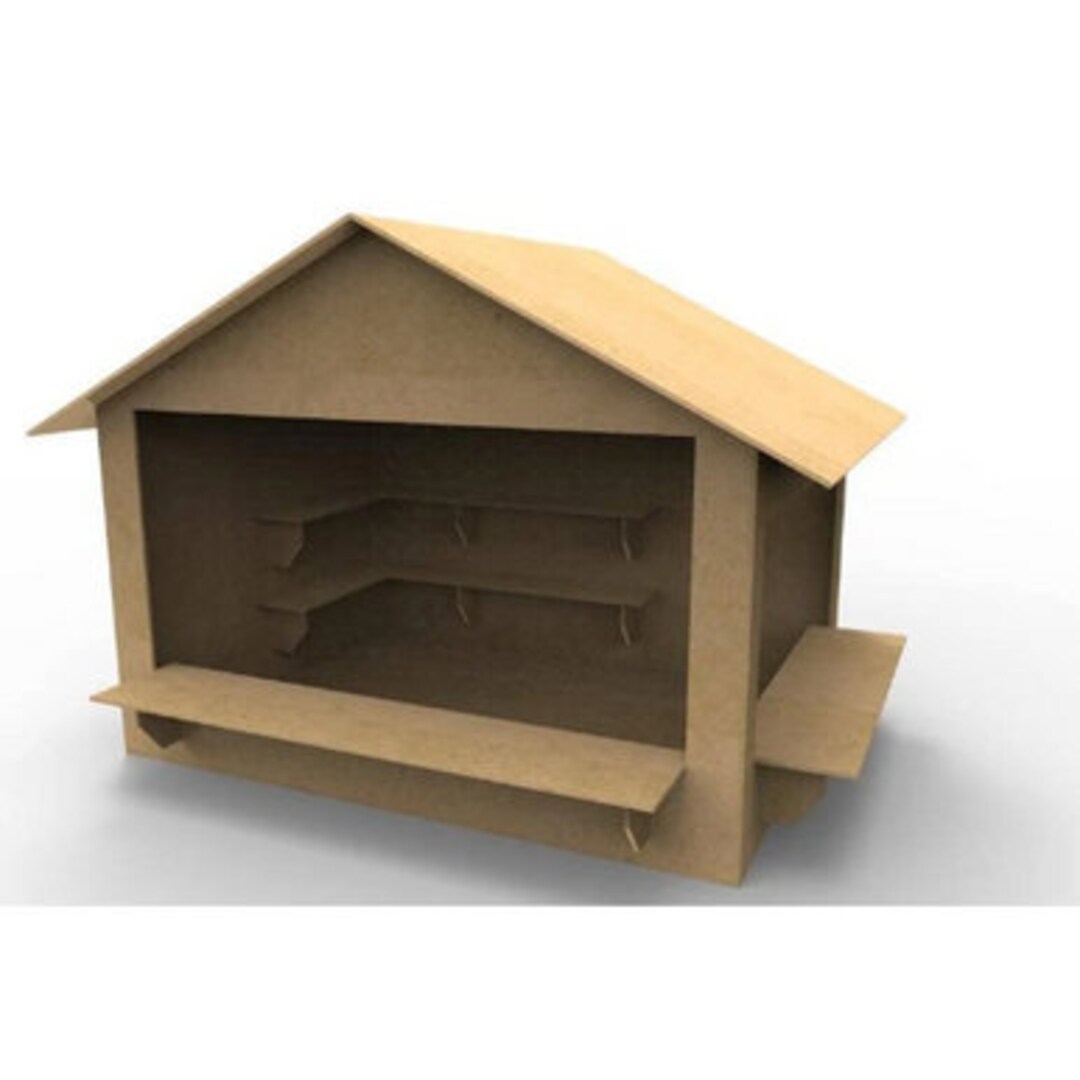 Christmas Market Stall Kit Style 1 - Dolls House Miniature - Laser Kits ...