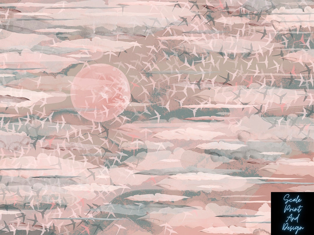 Rising Lands Style 1 Mural Dollhouse Miniature Wallpaper - All Scales ...