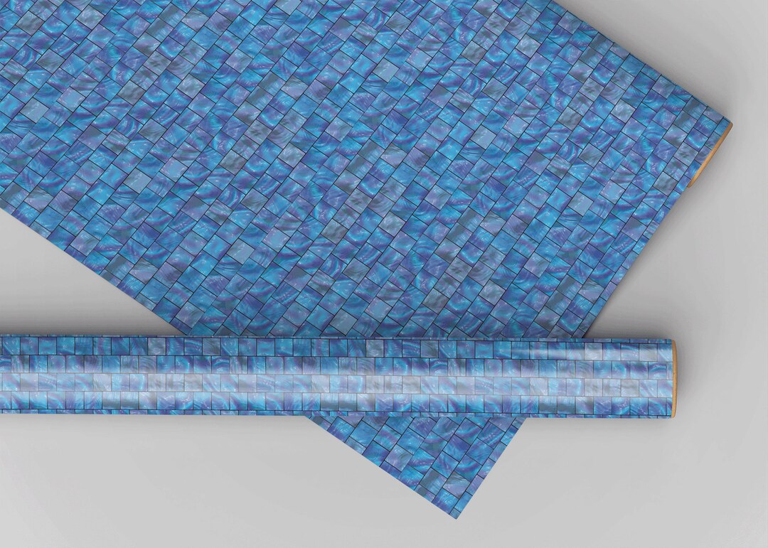 Blue Party Tiles Dollhouse Miniature Wallpaper - All Scales Available ...