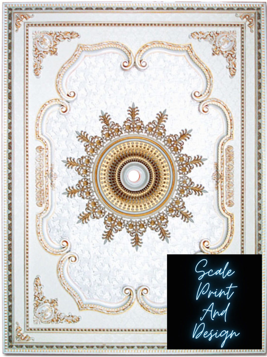 Drew Ceiling Design - Dollhouse Wallpaper -sizes for All Scales ...