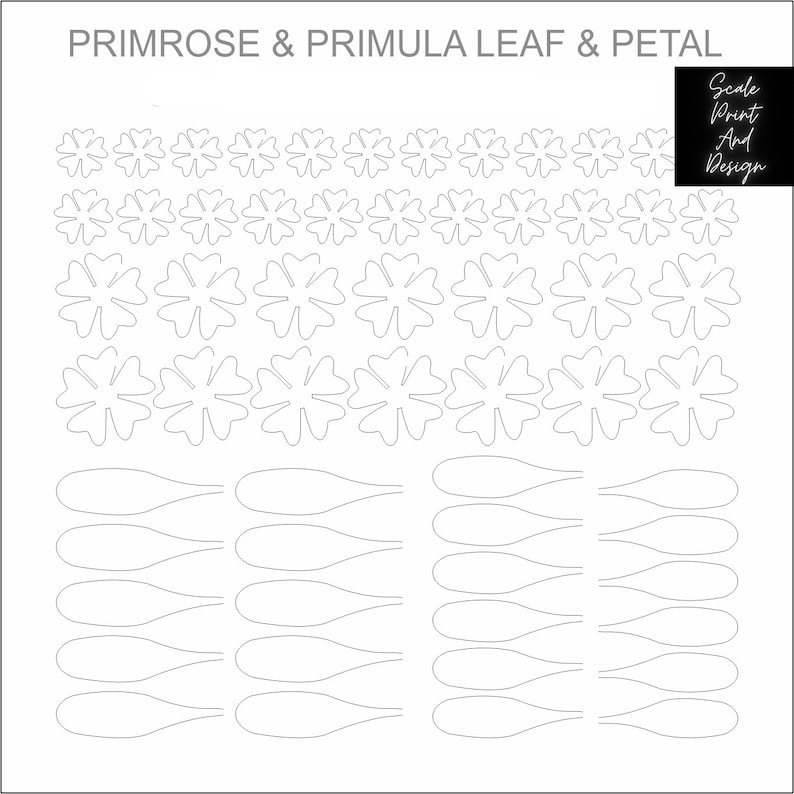 Primrose & Primula Leaves and Petals Laser Cut Paper Flowers ...