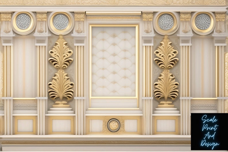 Midas Wall Design Dollhouse Miniature Wallpaper - All Scales Available ...