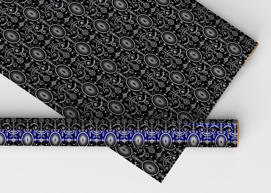 Enoch Black and White Dollhouse Miniature Wallpaper - All Scales ...