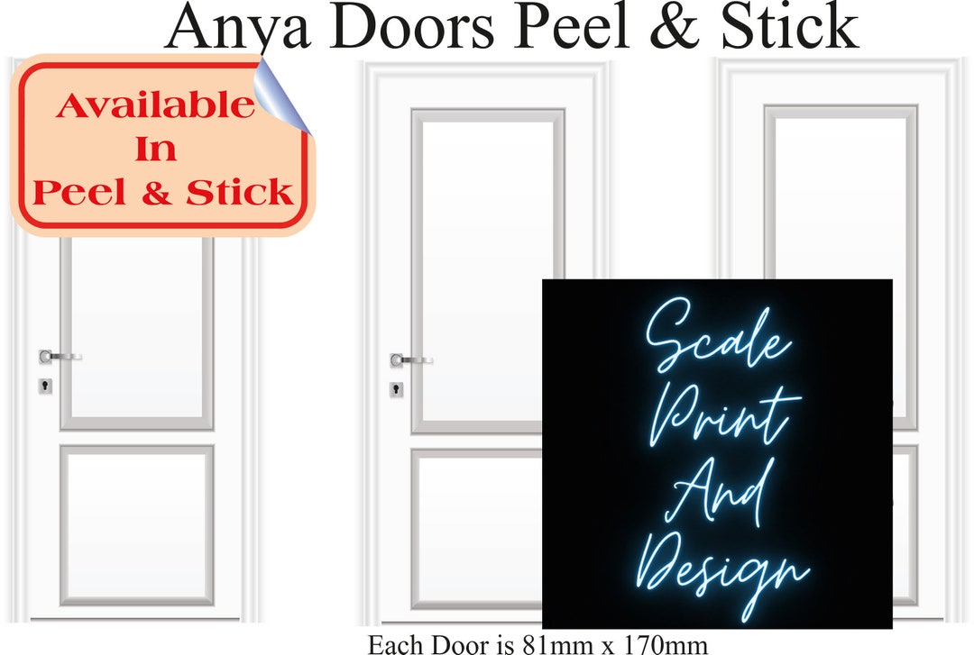 Dollhouse Miniature Vinyl Door Sticker - Anya Internal False Doors ...