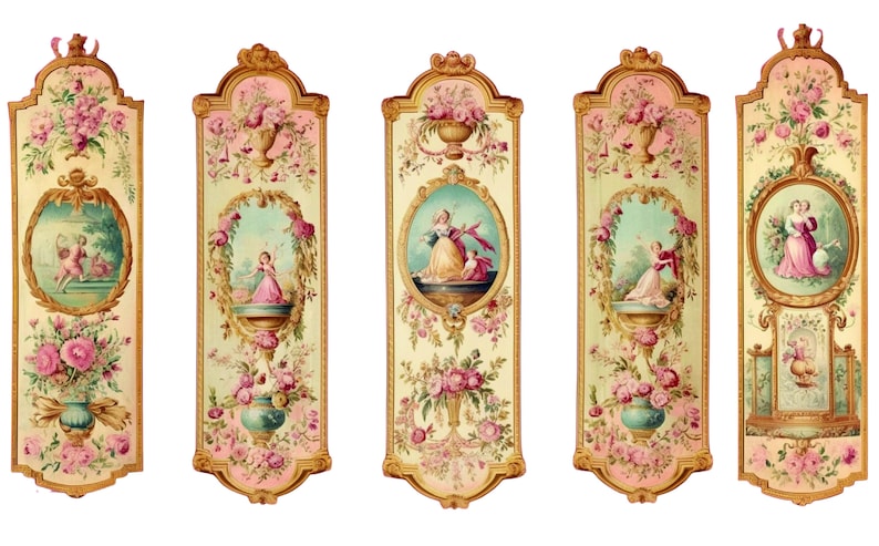 Vevila Wall Panels Set Dollhouse Miniature Wallpaper - All Scales ...