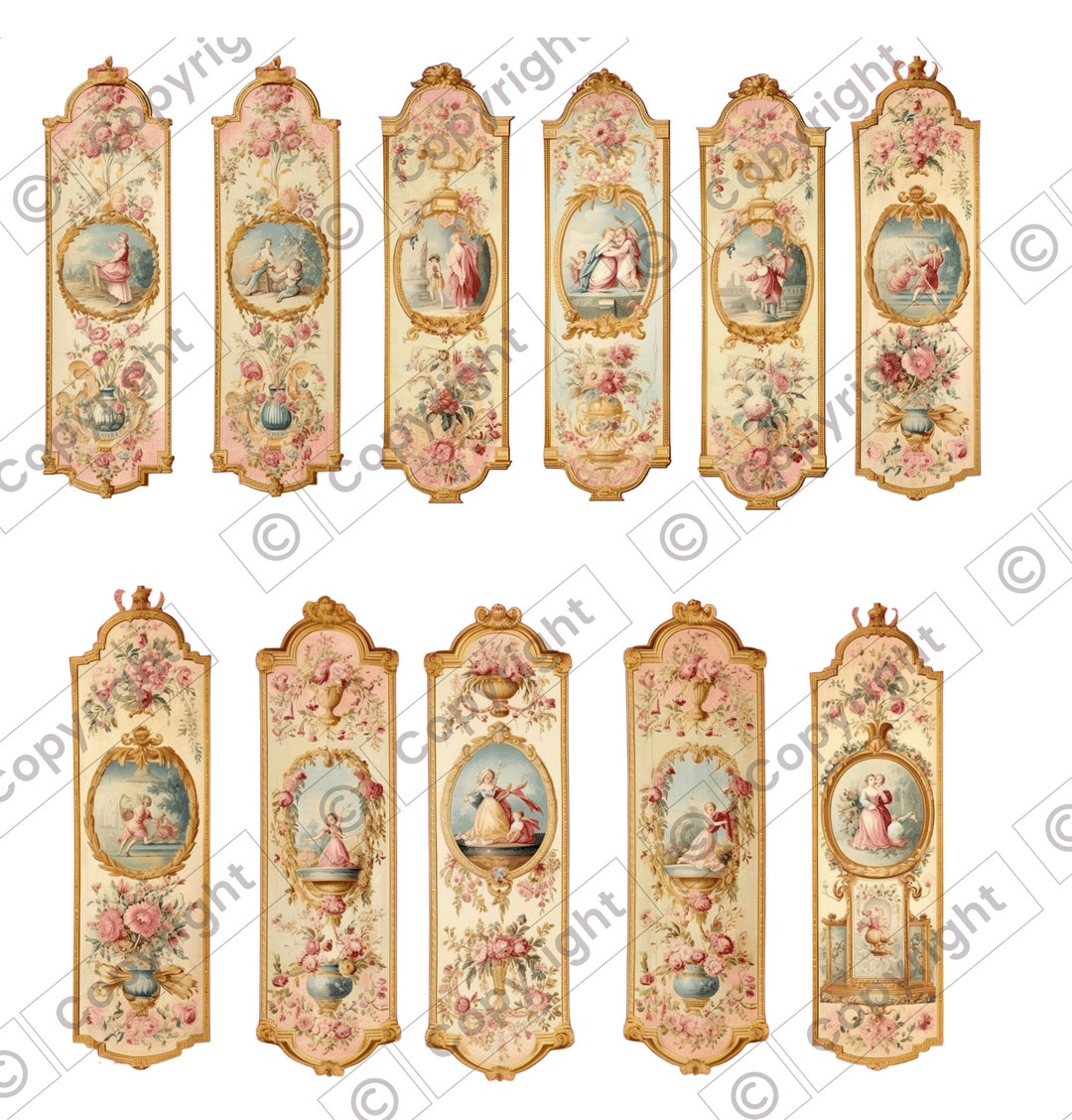 Vevila Wall Panels Set Dollhouse Miniature Wallpaper - All Scales ...