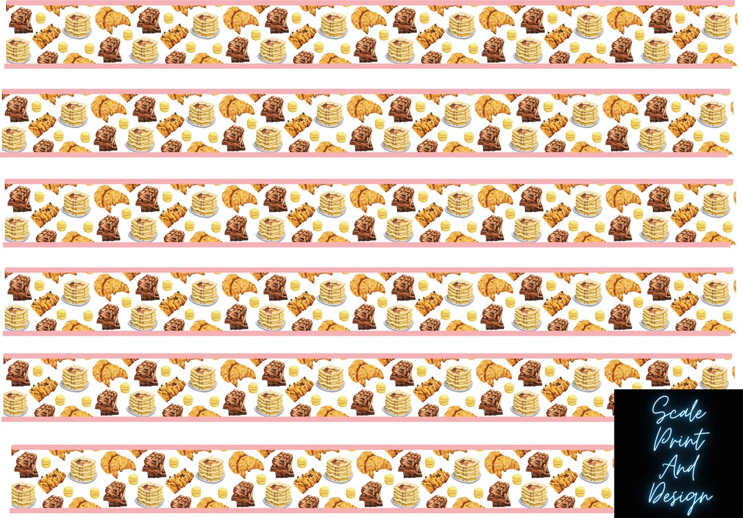 Pastry Border Wainscot Sheet Dollhouse Miniature Wallpaper - All Scales ...