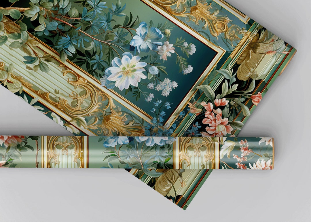 Vale Botanical Design Dollhouse Miniature Wallpaper - All Scales ...