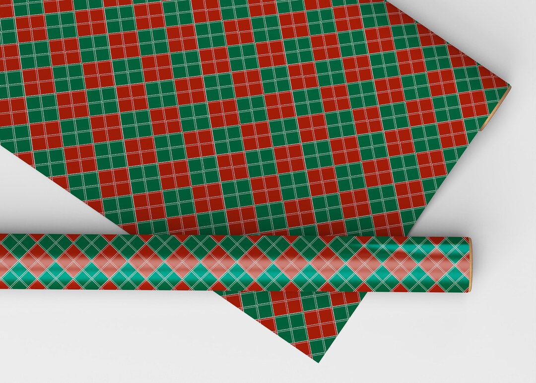 Red and Green Chess Board Dollhouse Miniature Wallpaper - All Scales ...