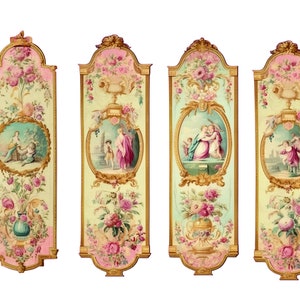 Vevila Wall Panels Set Dollhouse Miniature Wallpaper - All Scales ...