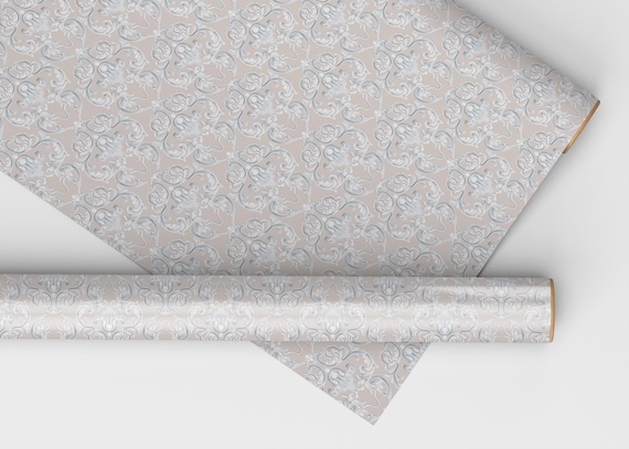 Soft Beige Rococo Miniature Wallpaper All Scales Available | Etsy