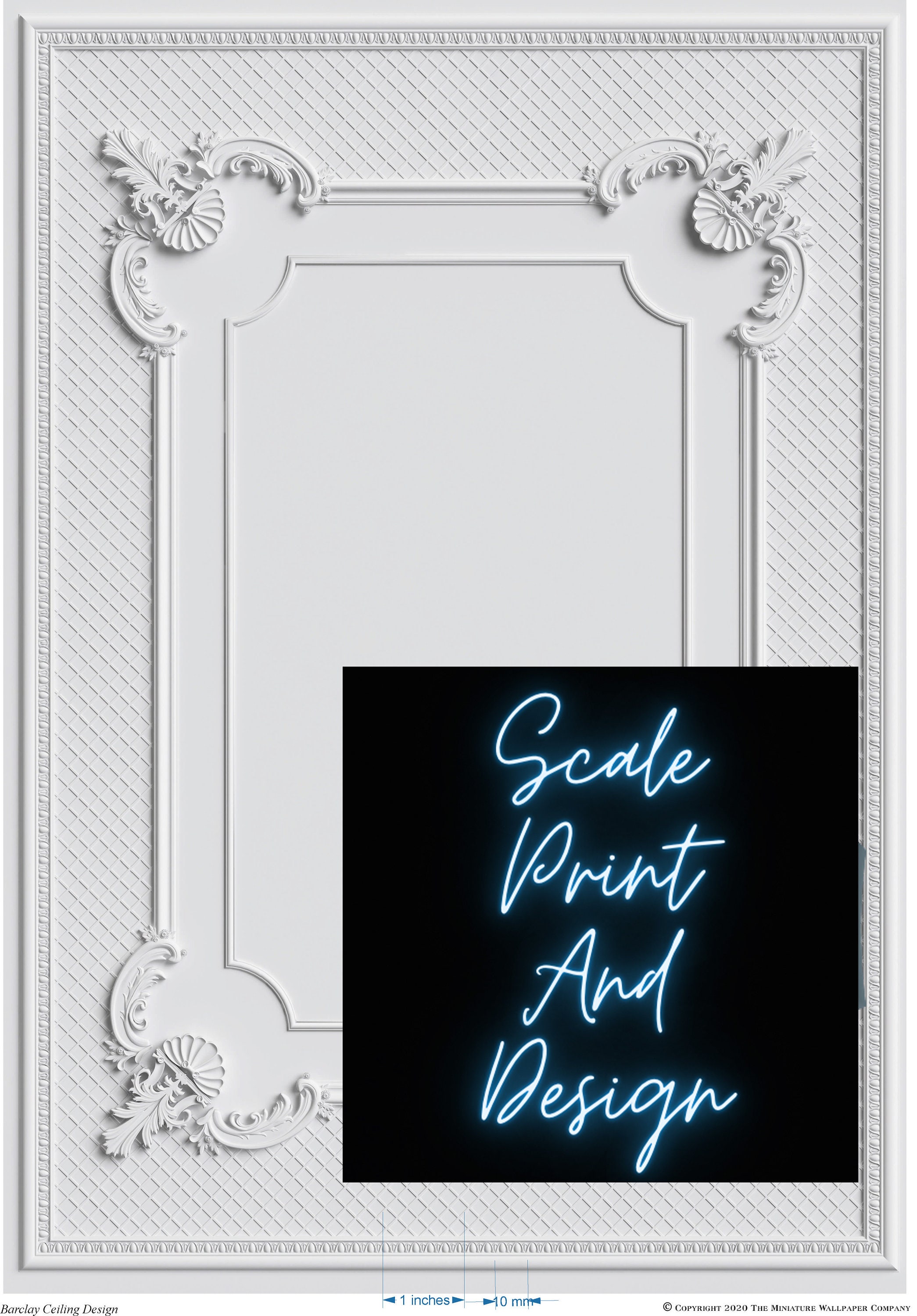 Barclay Ceiling Design Paper Panel Sizes for All Scales - Etsy
