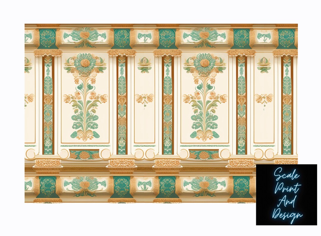 Daria Wall Design Wallpanel Set Dollhouse Miniature Wallpaper - All ...