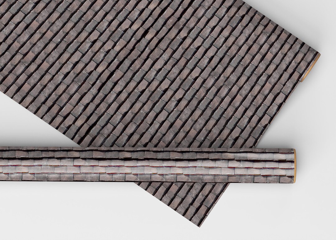 English Flat Roof Tiles - Dollhouse Miniature External Paper-all Scales ...