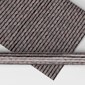English Flat Roof Tiles - Dollhouse Miniature External Paper-all Scales ...