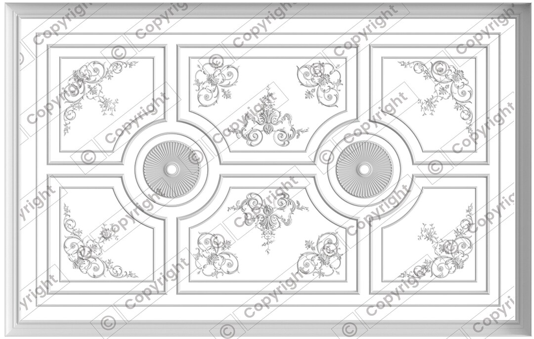 Newman Ceiling Design - Dollhouse Wallpaper - Sizes for All Scales ...
