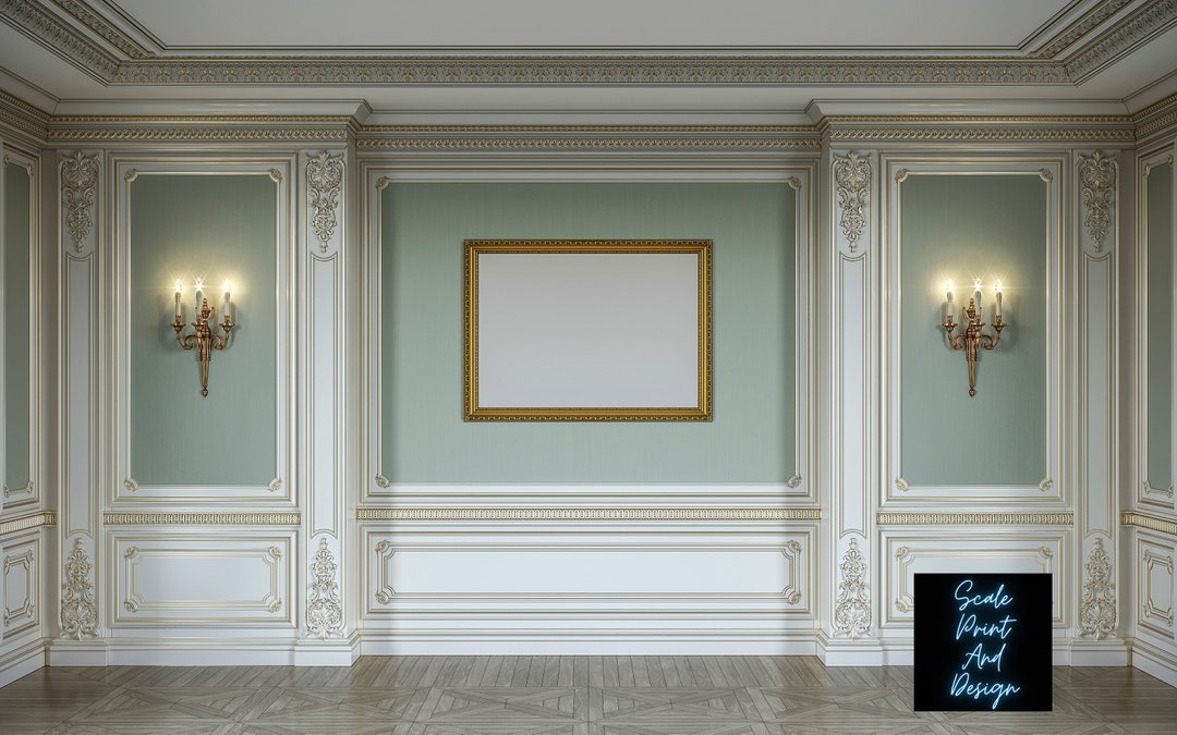 Classic Interior Wall Panel Dollhouse Miniature Wallpaper - All Scales ...