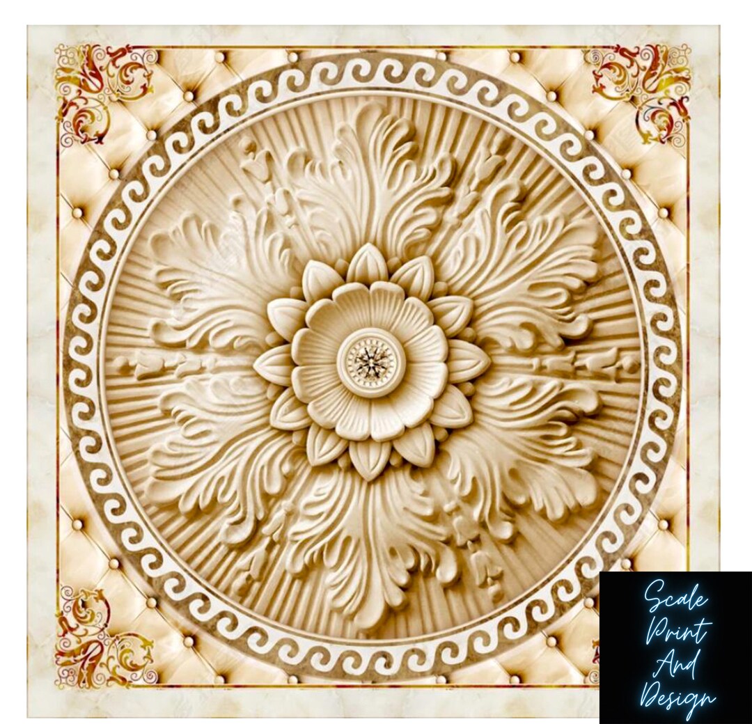 Franklin Ceiling Square Panel Paper - Miniature Dollhouse - Dollhouse ...