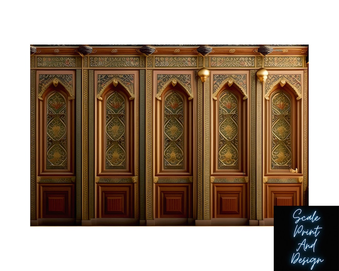 Solon Wood Wall Design Dollhouse Miniature Wallpaper - All Scales ...