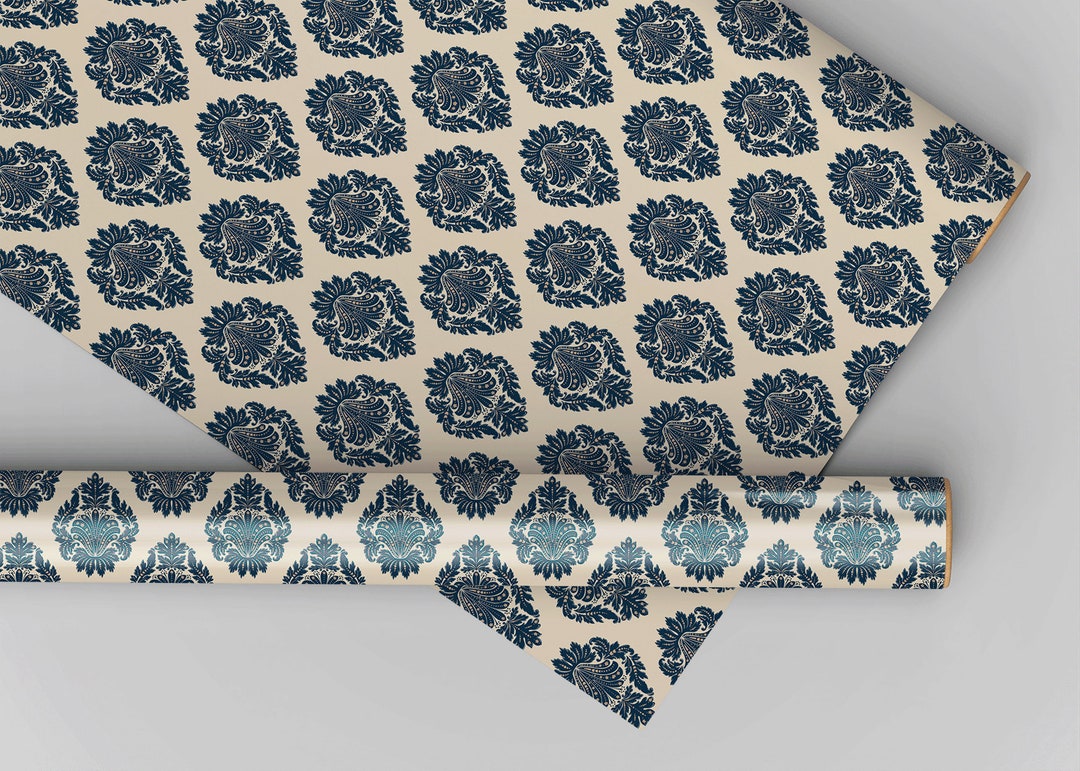 Traditional Victorian Damask Dollhouse Miniature Wallpaper - All Scales ...