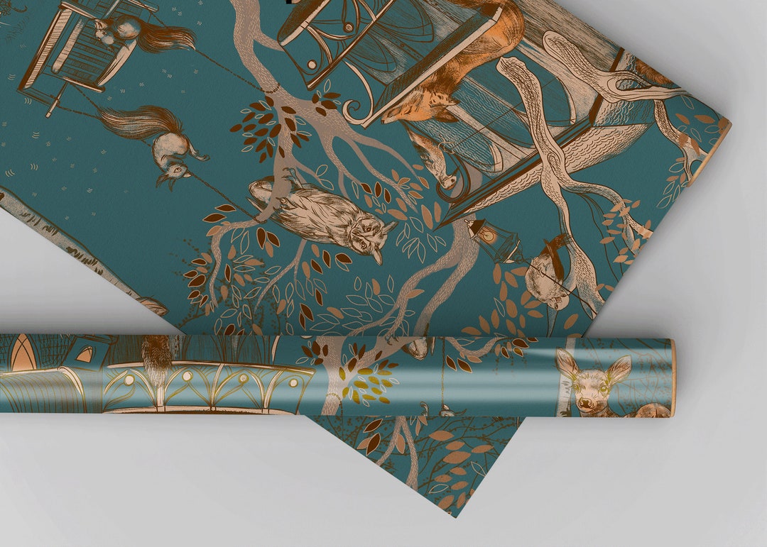 Forest Treehouse Mural Dollhouse Miniature Wallpaper - All Scales ...