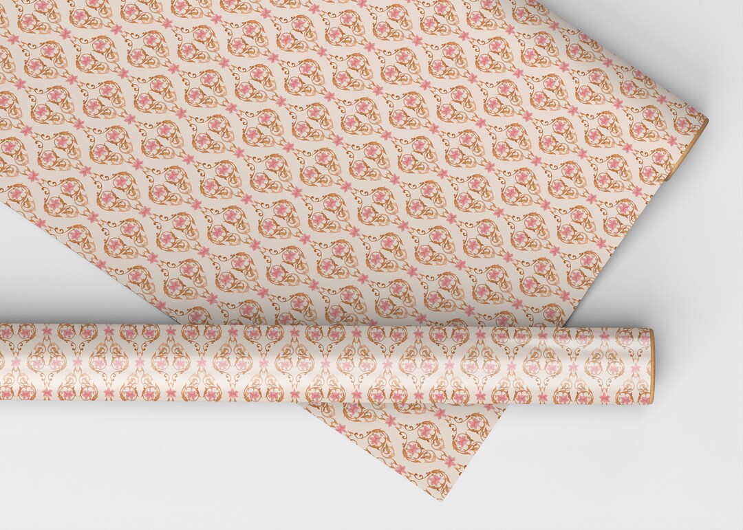 Lilly Damask Dollhouse Miniature Wallpaper - All Scales Available ...