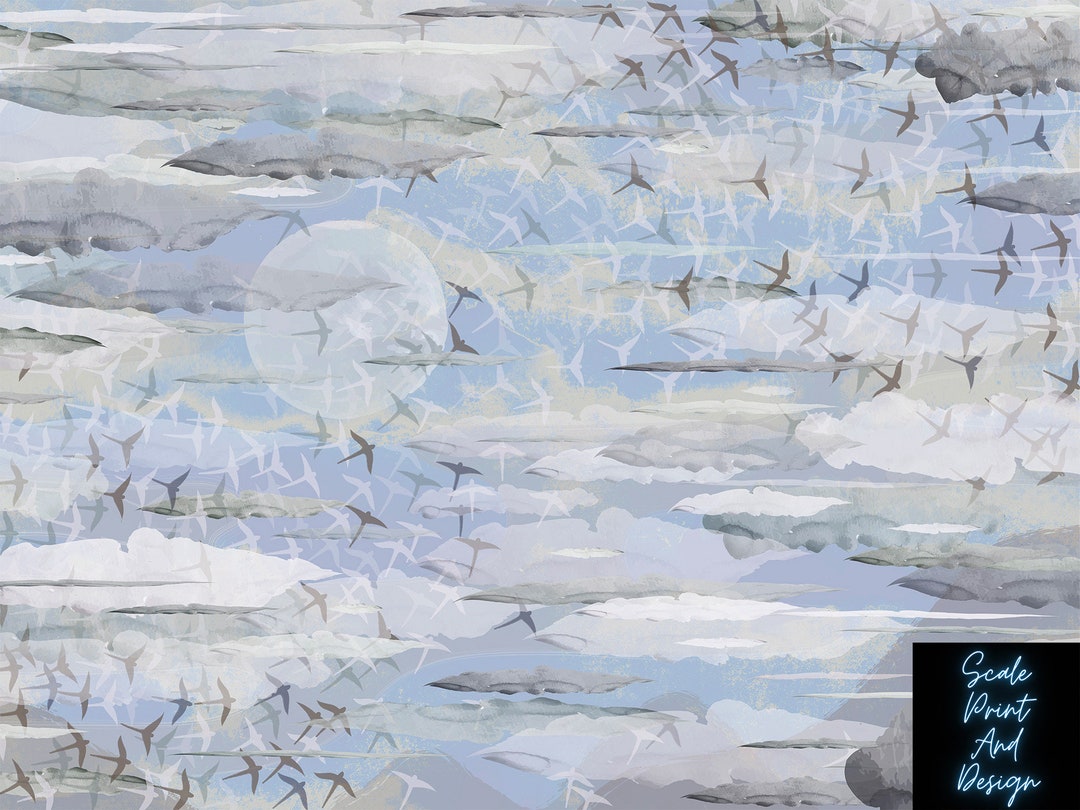 Rising Lands Style 2 Mural Dollhouse Miniature Wallpaper - All Scales ...