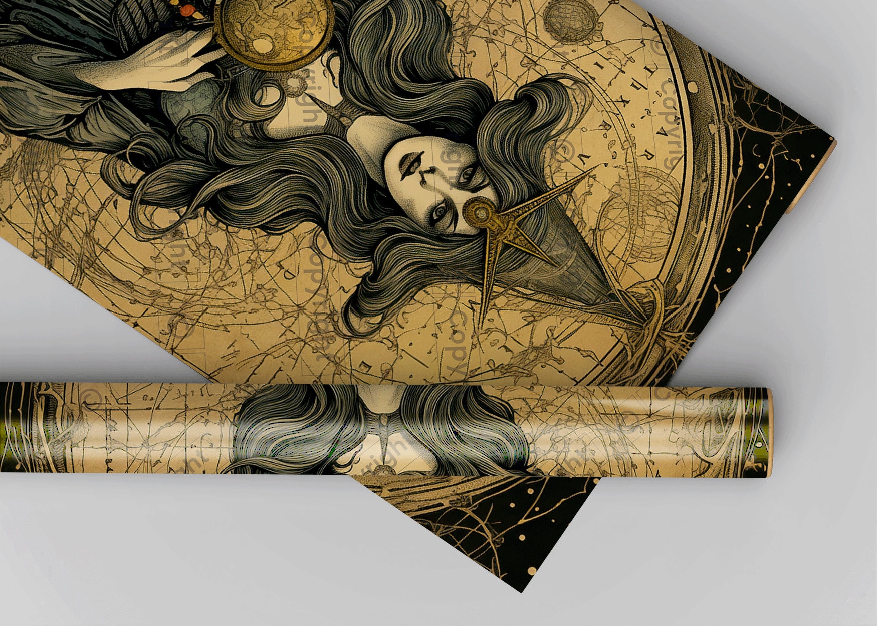 Spell Map Mural Dollhouse Miniature Wallpaper - All Scales Available ...