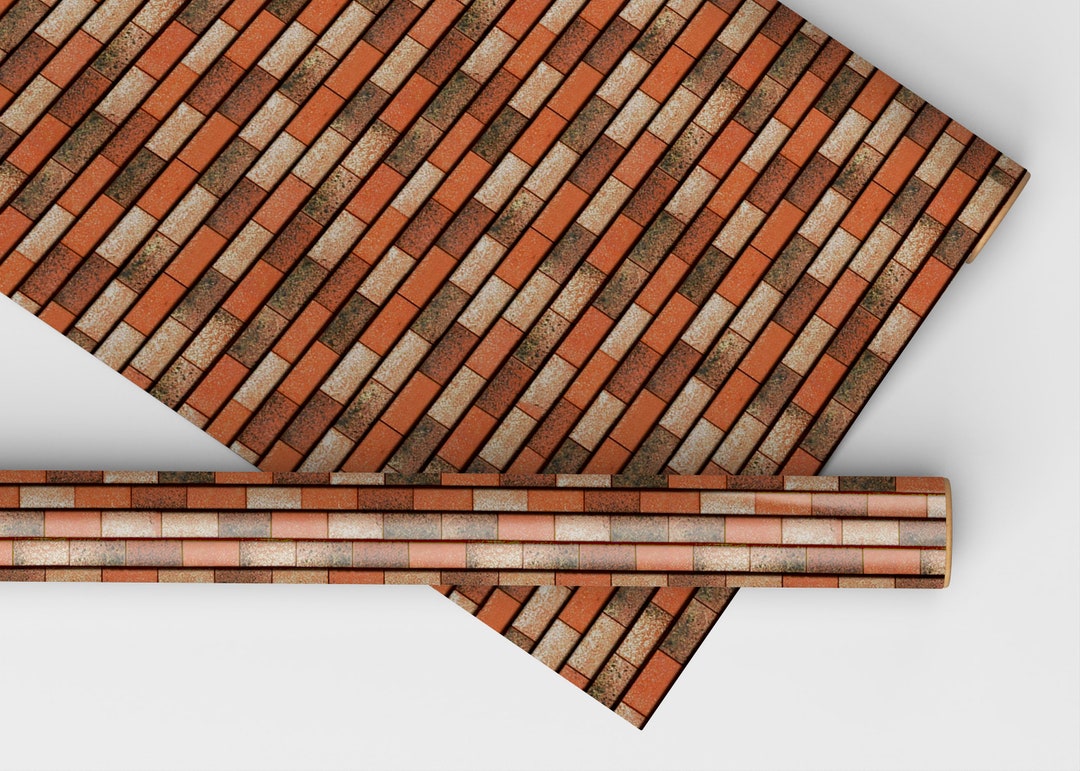 French Flat Clay Roof Tiles - Dollhouse Miniature External Paper-all ...