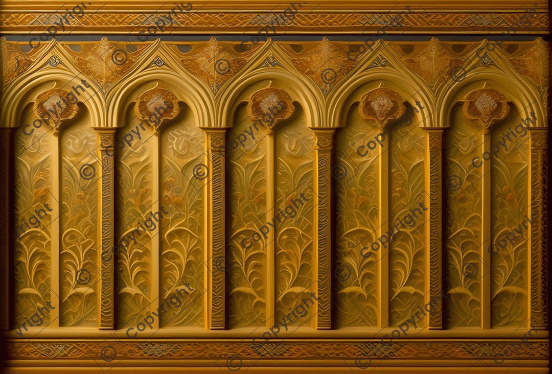 Mughal Style Ornate Wall Panels Dollhouse Miniature Wallpaper - All ...