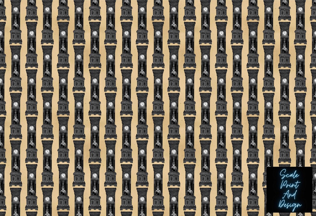 Spooky Time Dollhouse Miniature Wallpaper - All Scales Available ...