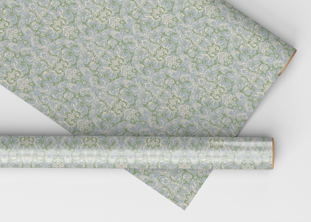 Fleur Damask Dollhouse Miniature Wallpaper - All Scales Available ...