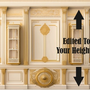 Golden Door Wall Design Dollhouse Miniature Wallpaper - All Scales ...