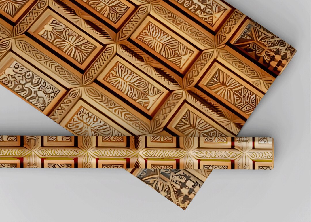Carved Wall Panel Design Dollhouse Miniature Wallpaper - All Scales ...