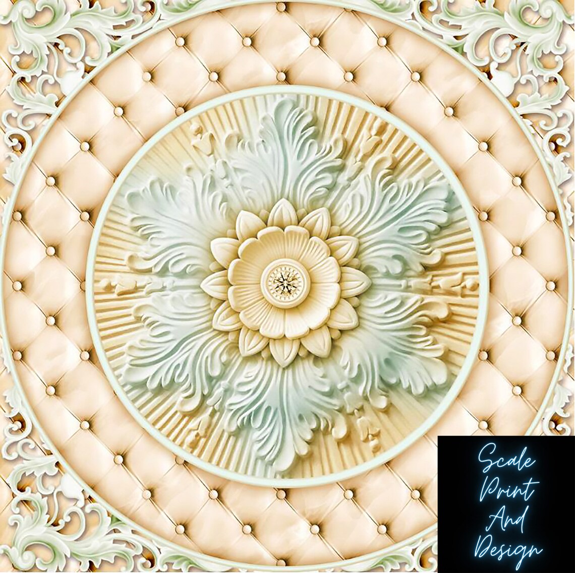 Europese-romeinse-plafon Ceiling Square Panel Paper - Etsy