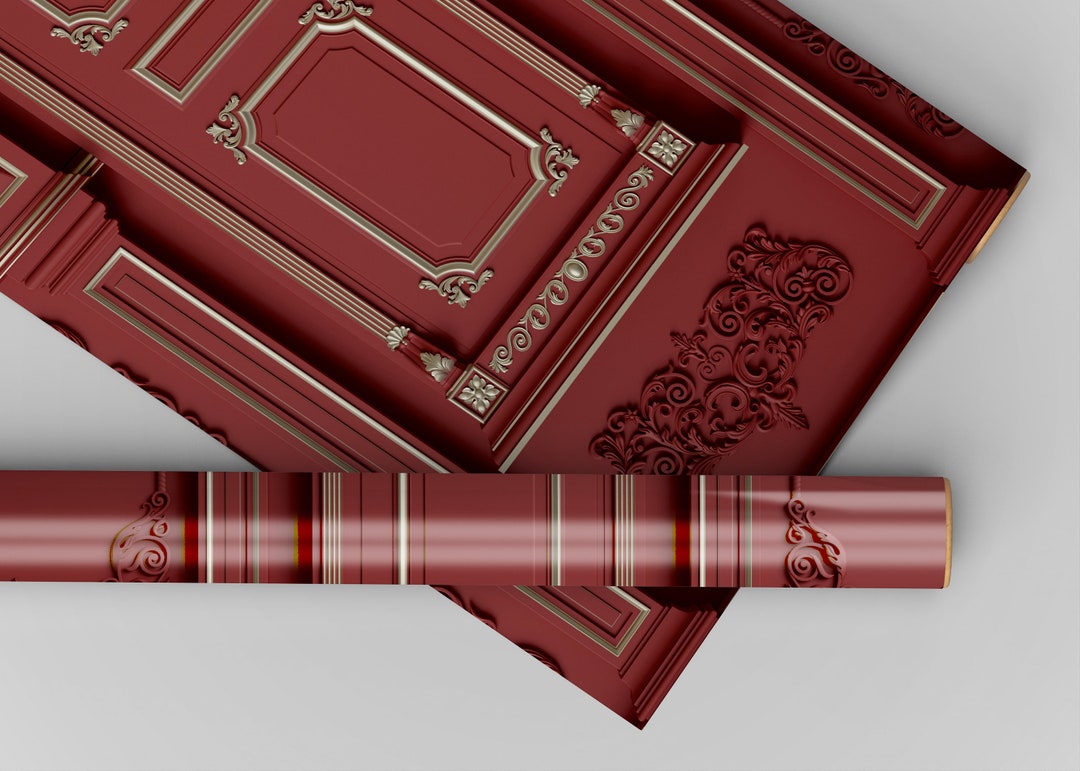 Scarlet Wall Design Dollhouse Miniature Wallpaper - All Scales ...