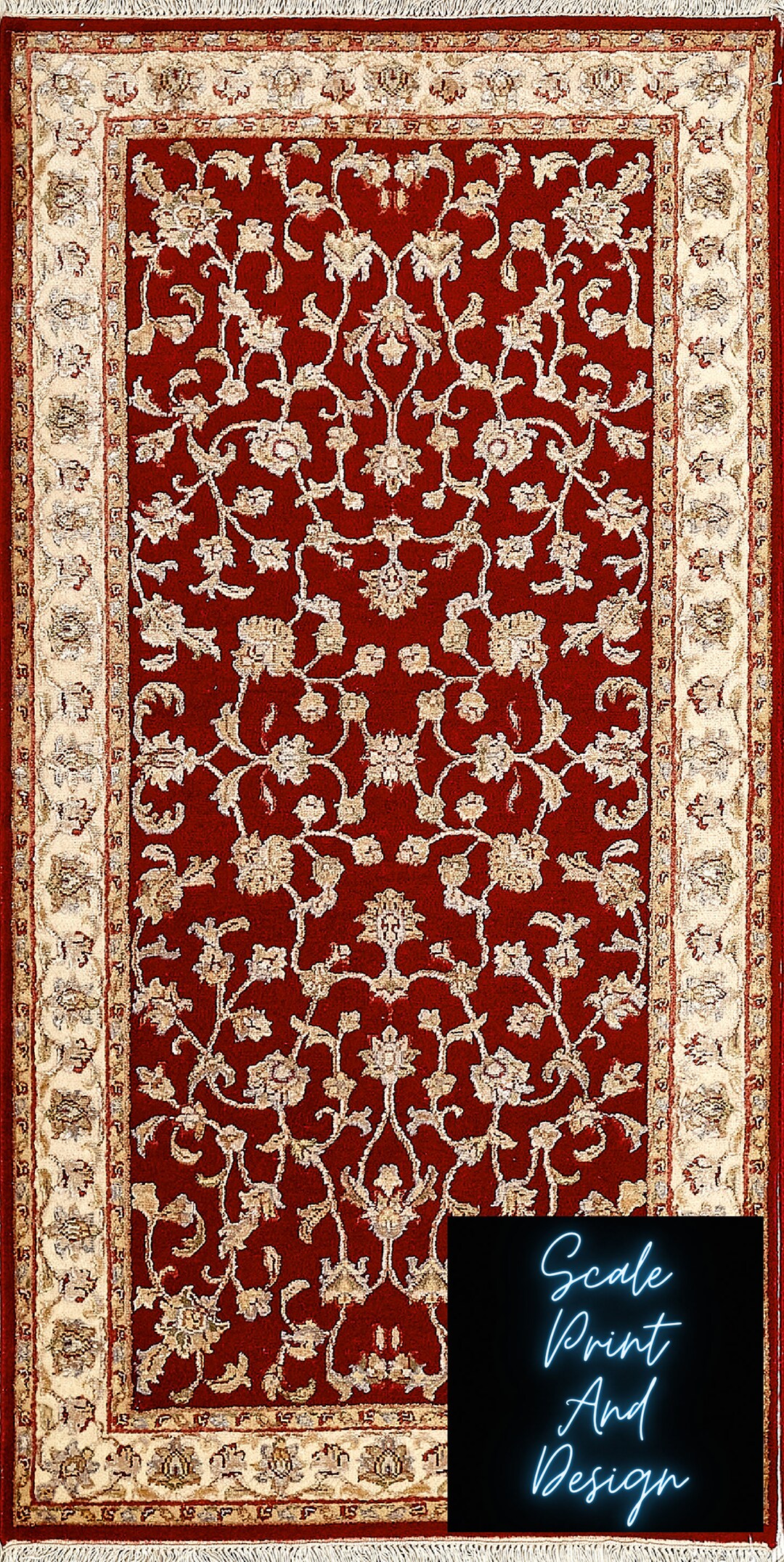 Jaya Red Dollhouse Rug - Sizes for All Scales Available - Custom Sizes ...