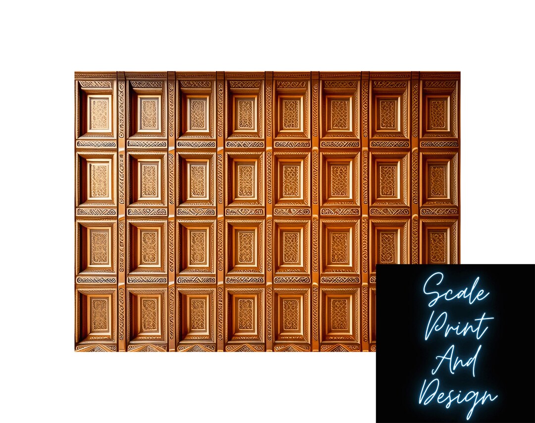 Engraved Full Wall Panels Dollhouse Miniature Wallpaper - All Scales ...