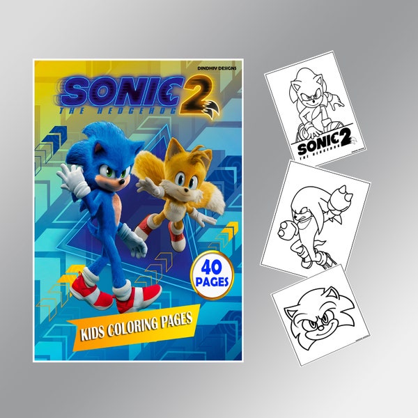Sonic 2 Coloring Page - Etsy
