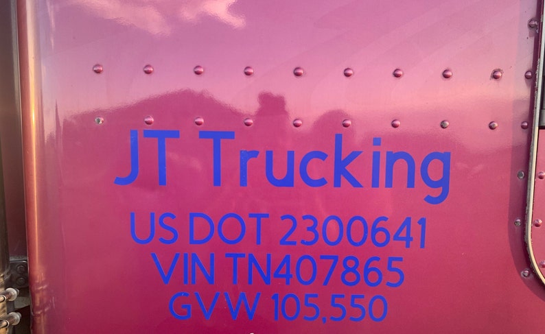 Custom Basic US DOT Trucking Decal - Etsy