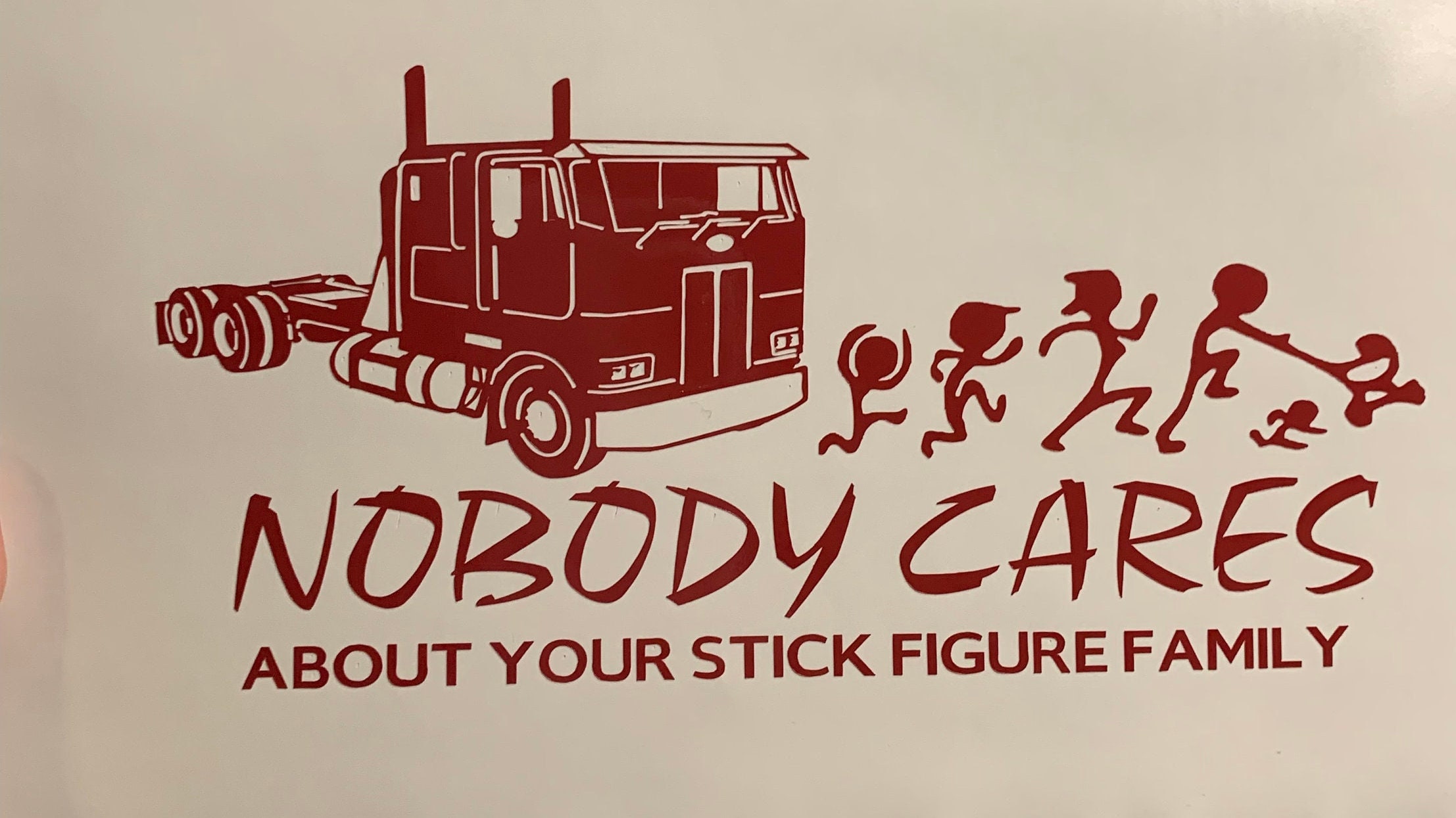 Nobody Cares About Your Stick Figure Family Vector