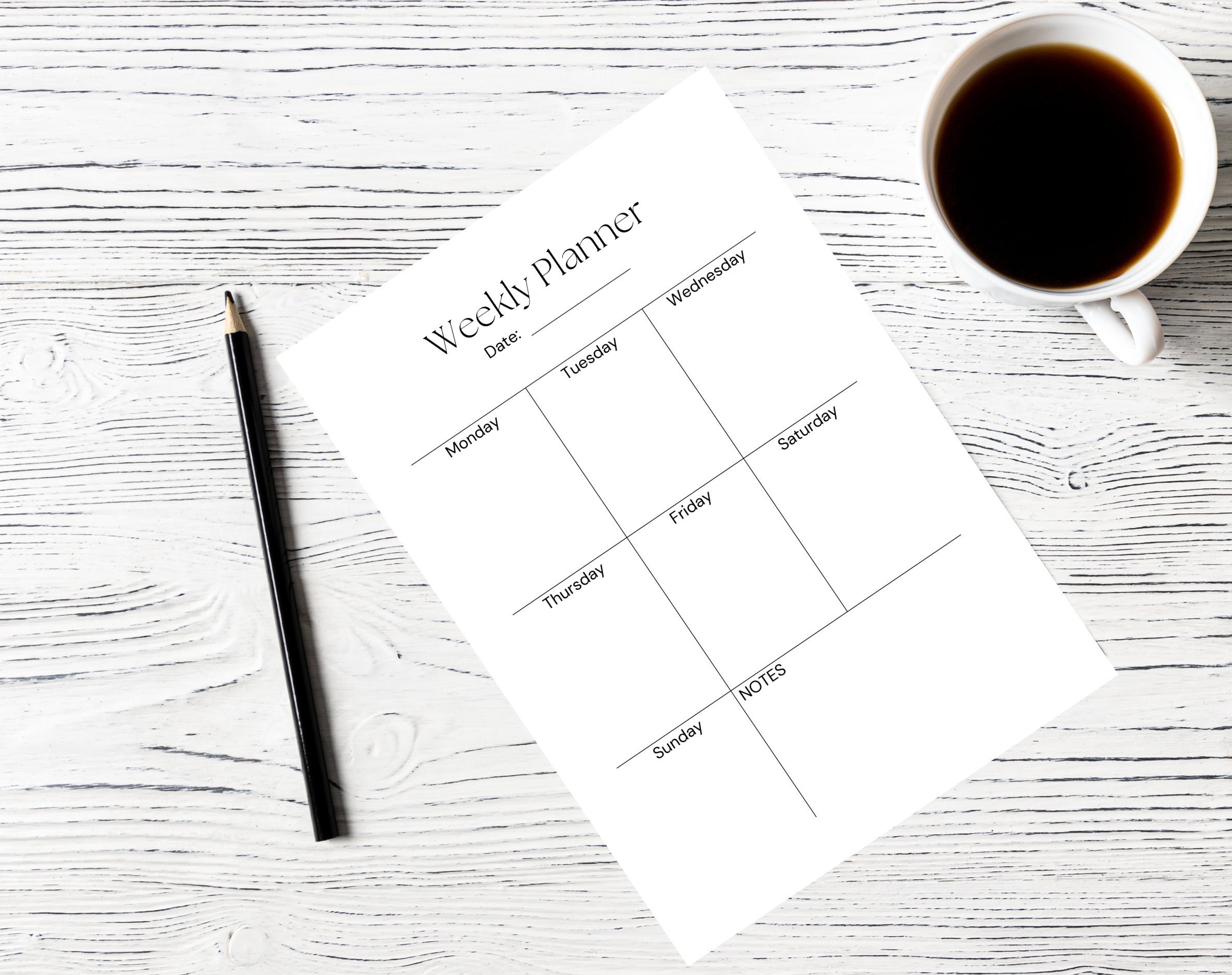 Weekly Planner Template Printable Weekly Planner PDF Minimalist Planner ...