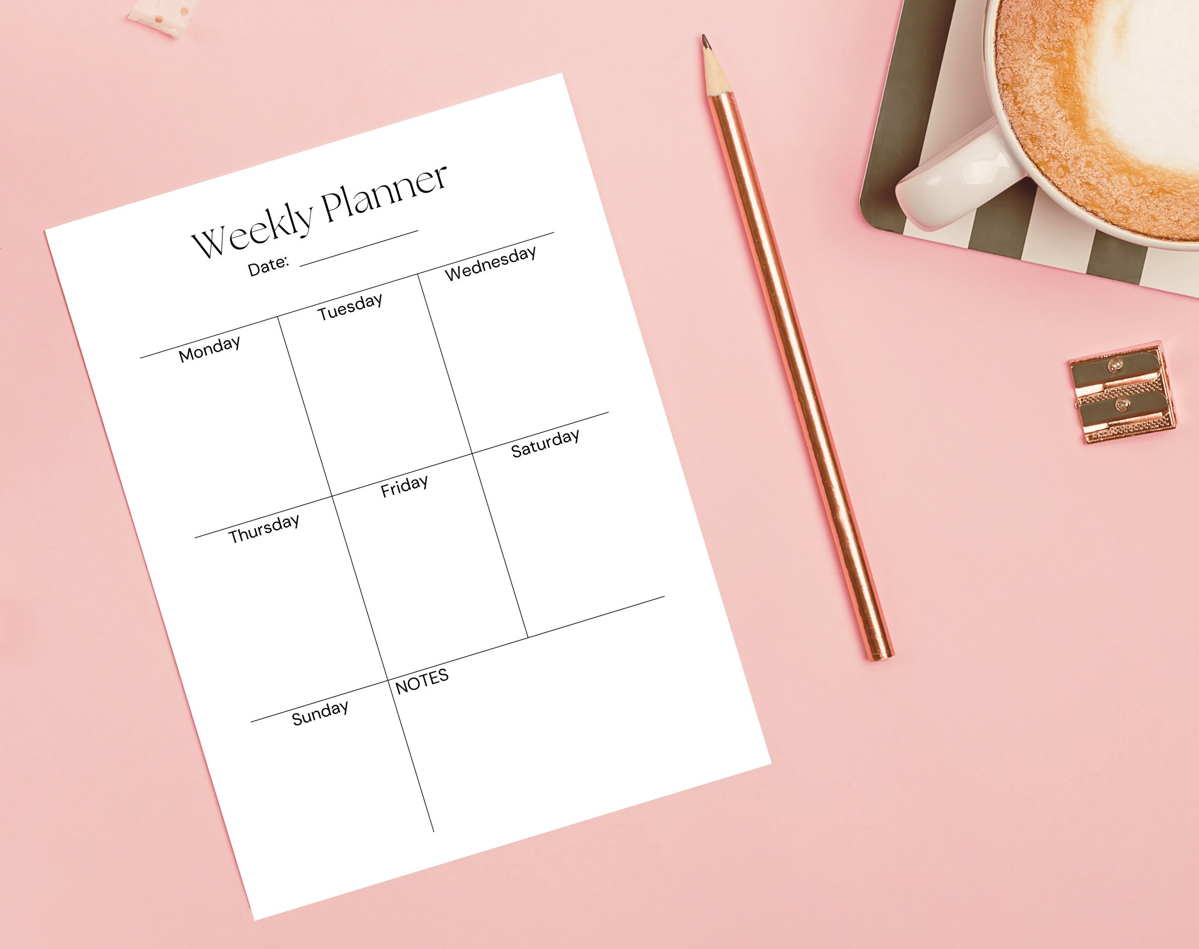 Weekly Planner Template Printable Weekly Planner PDF Minimalist Planner ...
