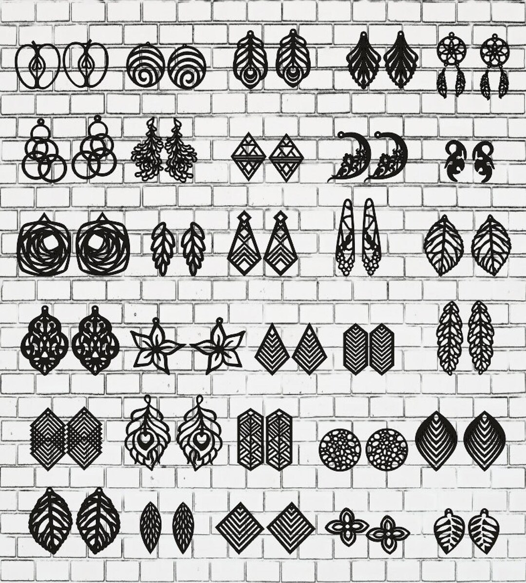 Earrings 30 Pieces.laser Cut Files SVG DXF CDR Vector Plans - Etsy Canada