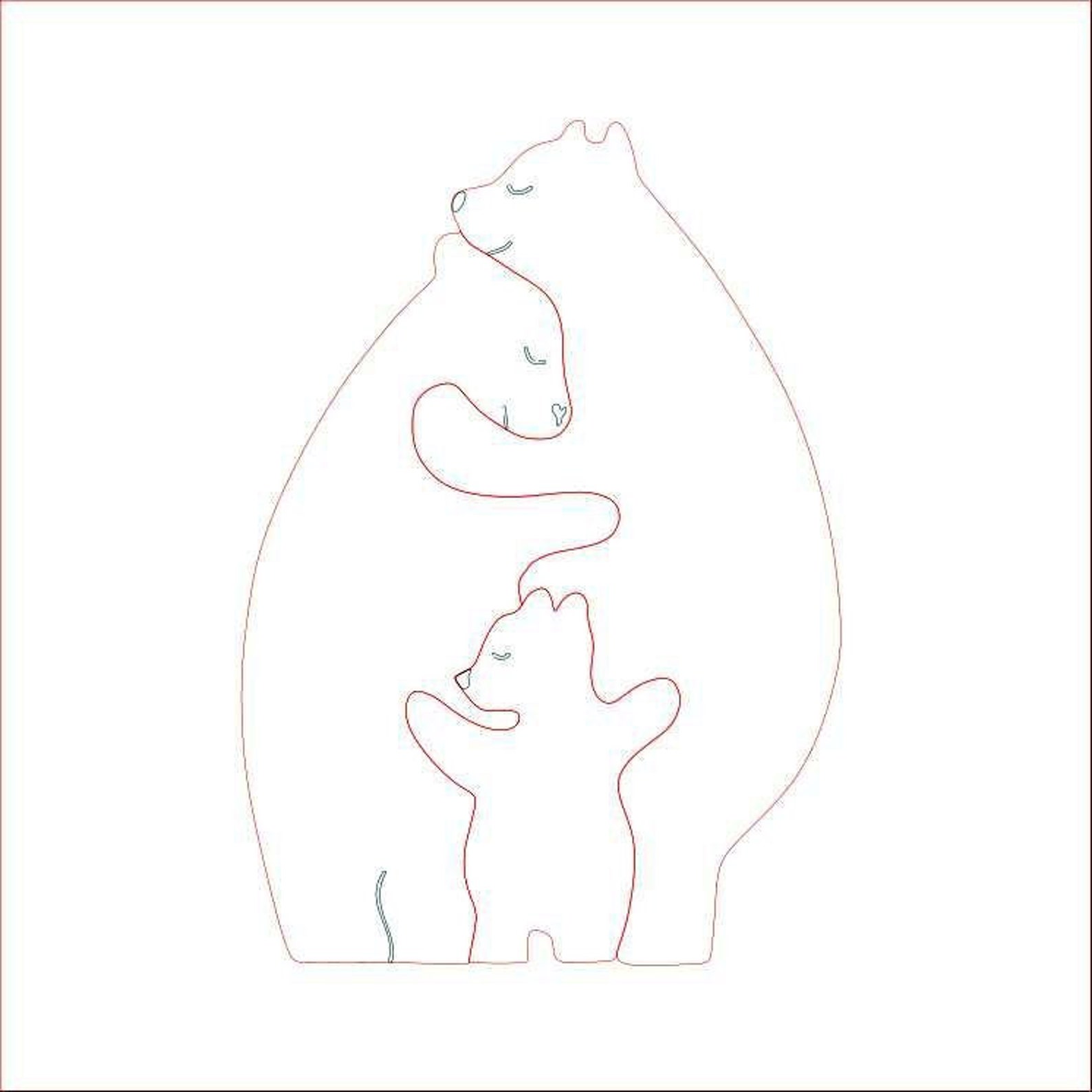 Family of Bears.laser Cut Files SVG DXF CDR Vector Plans - Etsy